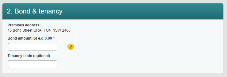 Help Detail - Create New Bond