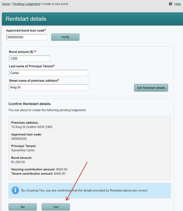 Help Detail - Create New Bond