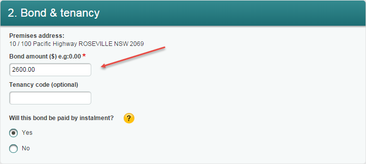 Help Detail - Create New Bond