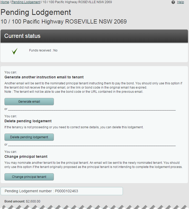 Help Detail - Manage Pending Lodgements