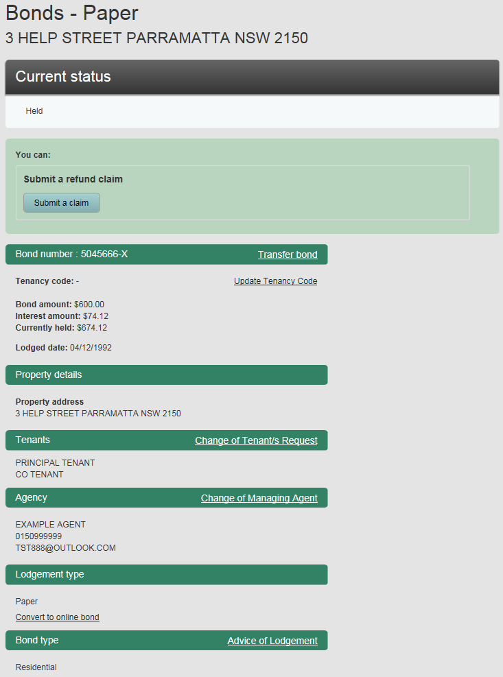 Help Detail - Manage Paper Bonds